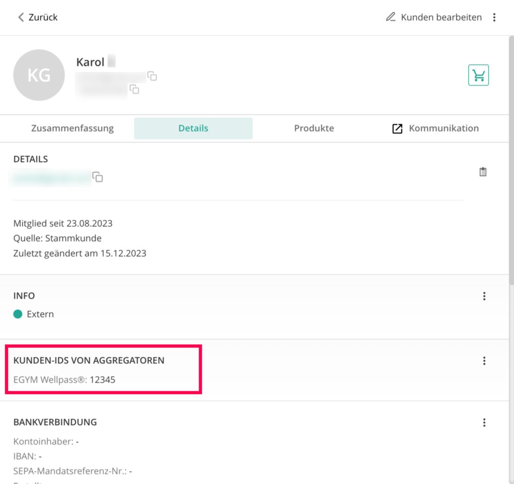 Aktivierung der EGYM Wellpass® Schnittstelle