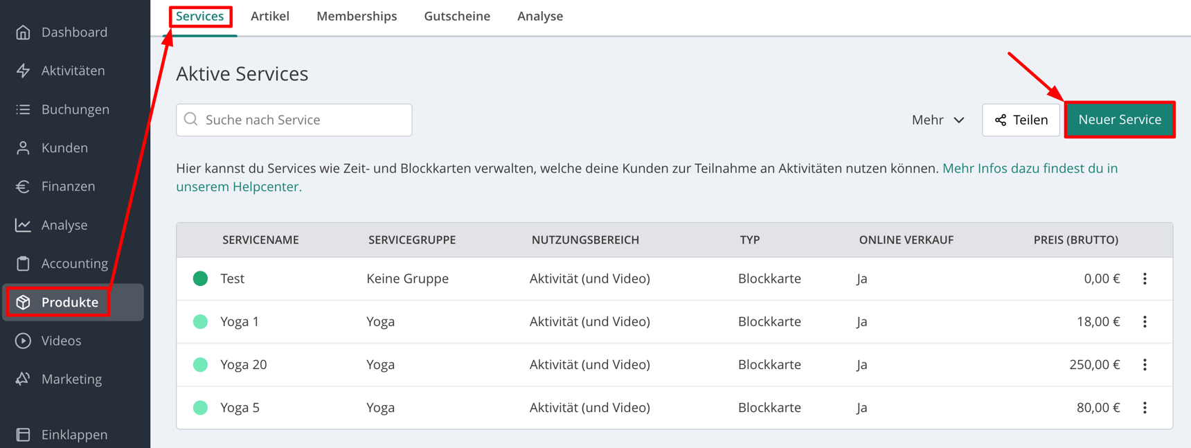 Blockkarten und Zeitkarten erstellen